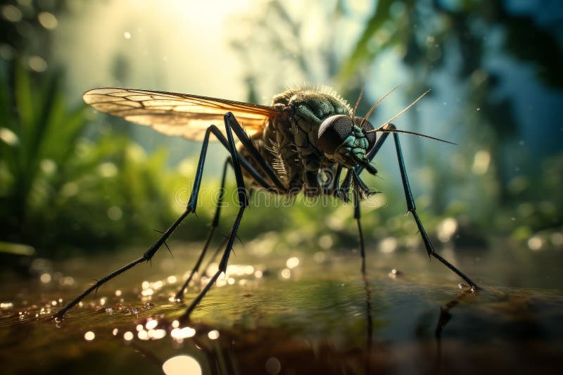 Macro Irritante Para Mosquitos. Generar Ai Stock de ilustración ...