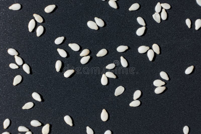 Macro Kernels of White Roasted Sesame Seeds. Stock Image - Image of ...