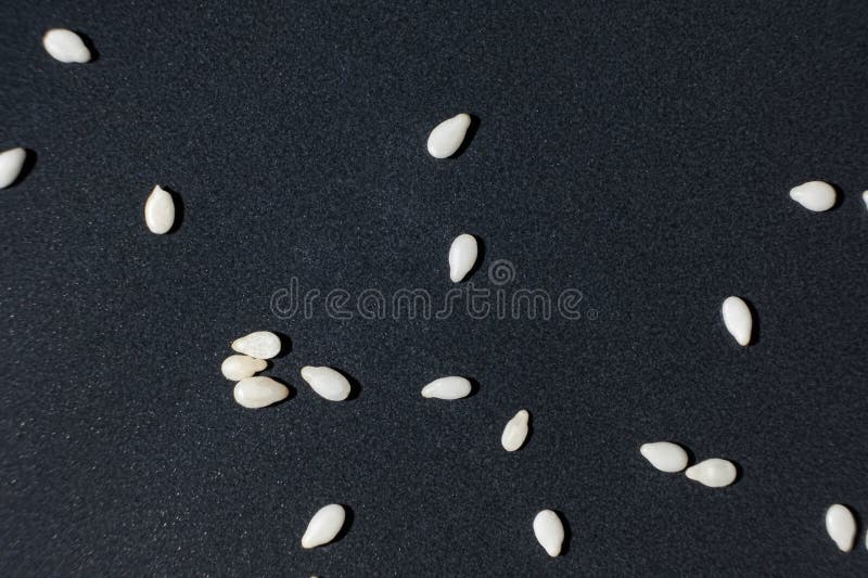 Macro Kernels of White Roasted Sesame Seeds. Stock Image - Image of ...