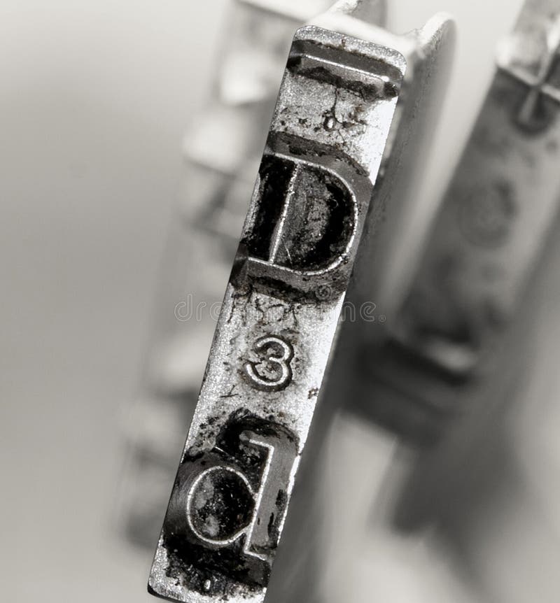 Macro of the Letter D with Old Typewriter Stock Photo - Image of ...