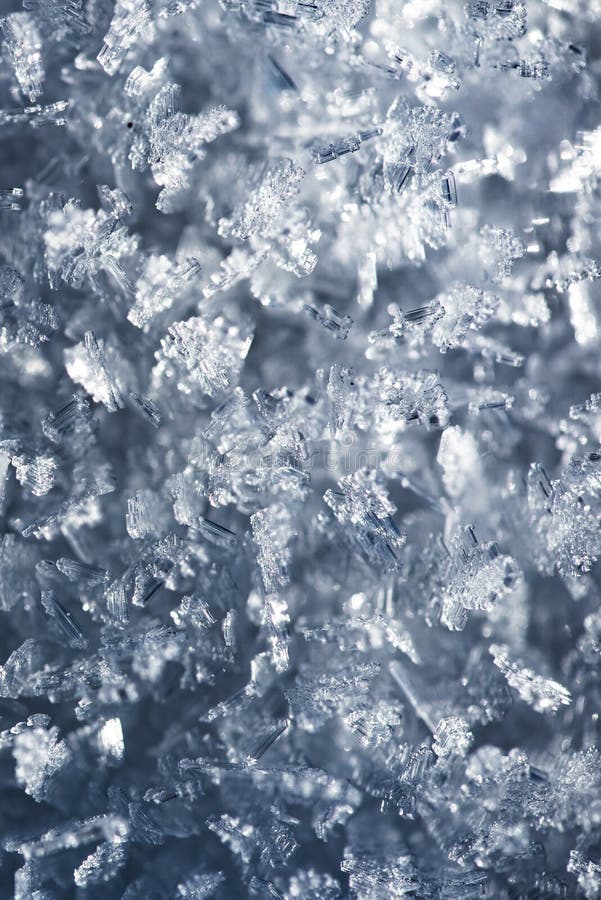 Macro Look of Snowflakes, Snow Crystals. Vertical Abstract Winter ...