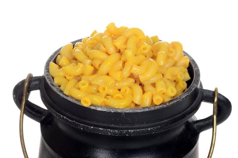 Macro Macaroni and Cheese in Pot Stock Image - Image of mealtime ...