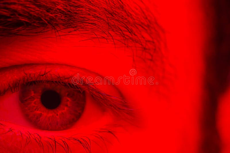 Macro on Man Eye Expressing Serious and Expressionless Expression Stock ...