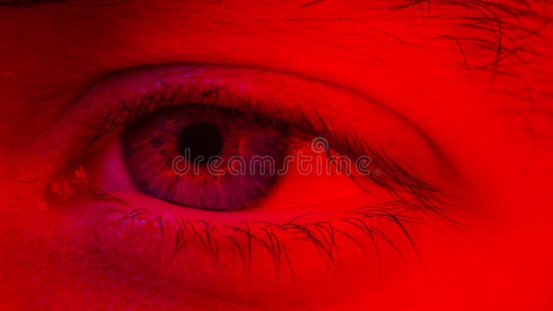 Macro on Man Eye Expressing Serious and Expressionless Expression Stock ...