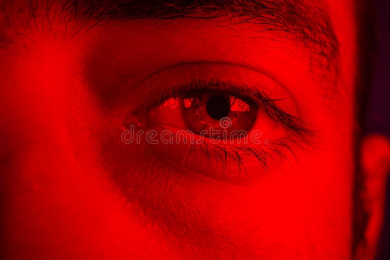 Macro on Man Eye Expressing Serious and Expressionless Expression Stock ...