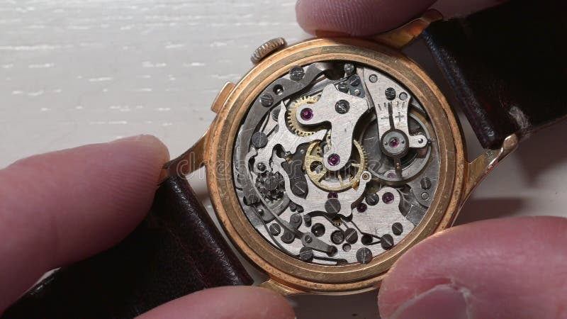 Internal Mechanism of a Watch Stock Footage - Video of push, precision ...