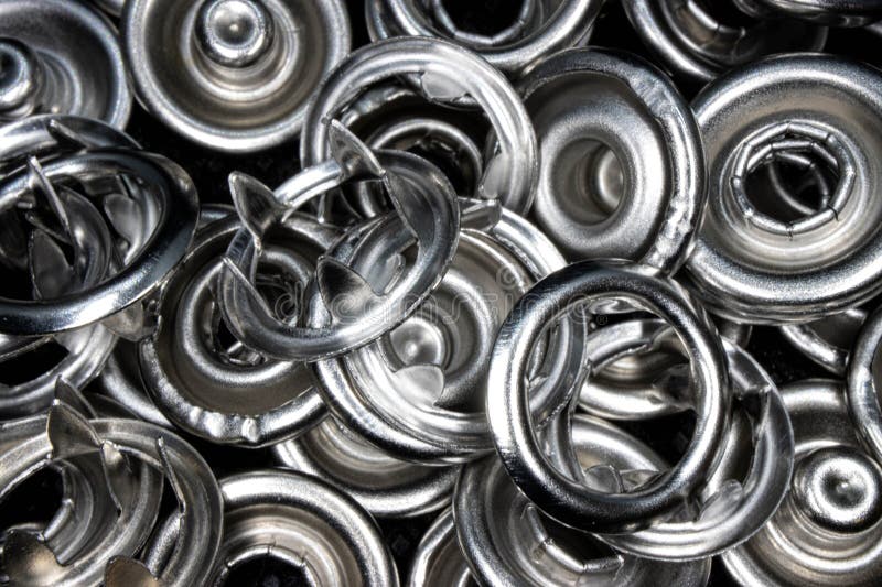 Macro Metal Poppers Fasteners Disassembled Stock Photo - Image of ...