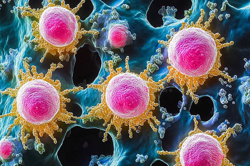 Macro of Micro Hi Tech Virus Molecule is Analyzed with Microscope for ...