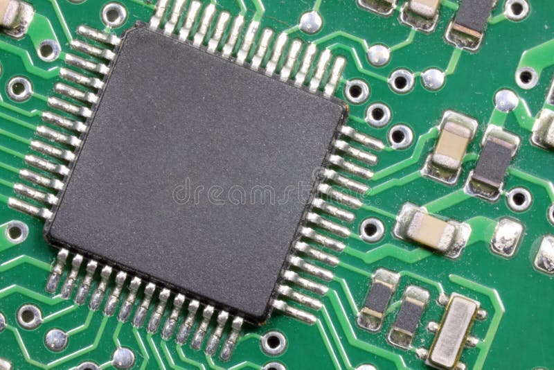Close Up Microchip of an Electronic Circuit Stock Photo - Image of ...