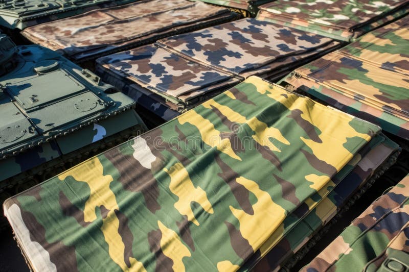 Macro of a Military Tanks Camouflage Patterns Stock Photo - Image of ...