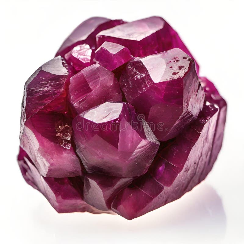 Macro Mineral Pink Amethyst on a White Background Stock Illustration ...