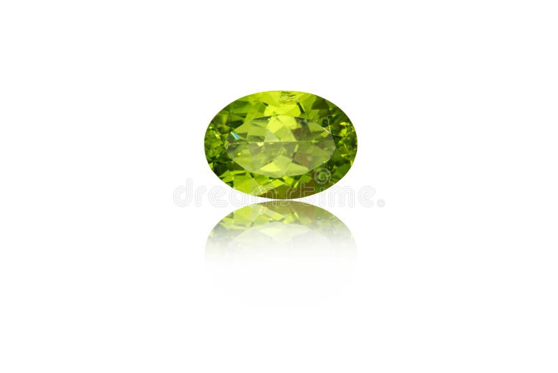Macro Mineral Stone Cut Peridot on a White Background Stock Photo ...