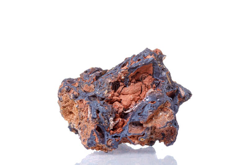 Macro Mineral Stone Goethite on a White Background Stock Image - Image ...