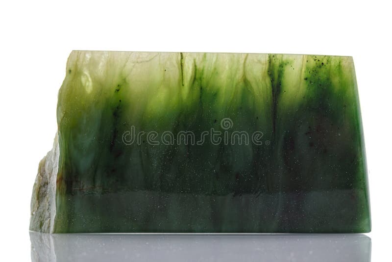 Macro Mineral Stone Nephrite on a White Background Stock Image - Image ...