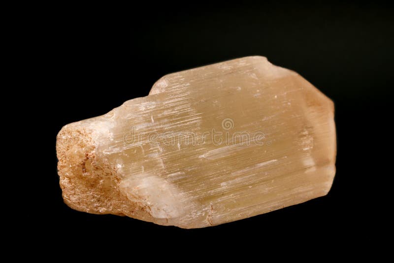 Macro Mineral Stone Spodumene on a Black Background Stock Photo - Image ...