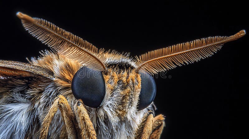 Macro of a Mothâ€™s Antennae, Their Feathery Form. Stock Illustration ...
