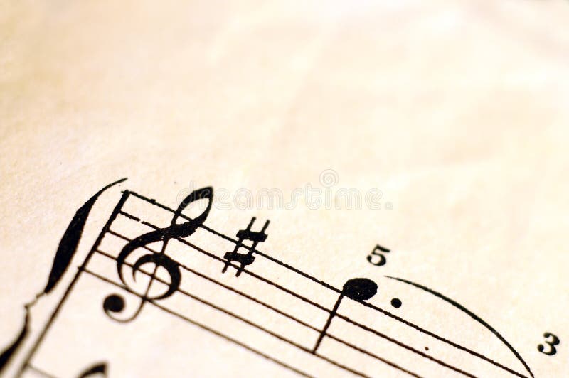 Macro of Music Score for Background Stock Photo - Image of music, black ...