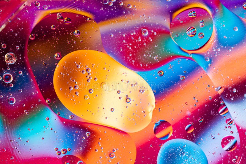 Macro Oil and Water Multi Colored Abstract Background. Holiday Postcard ...