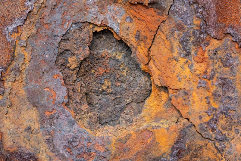 Macro Old and Weathering Circle of Rust on Metal Stock Photo - Image of ...