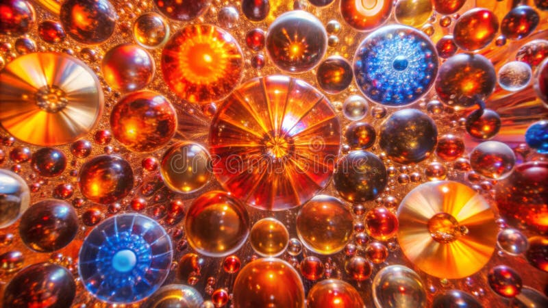 Macro Orb Composition Radiant Spheres, Oil and Light Stock Illustration ...