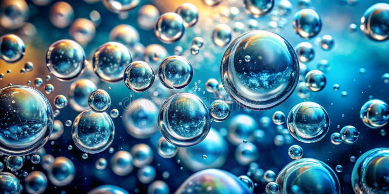 Macro Oxygen Bubbles in Water on Blured Background Concept Such As ...