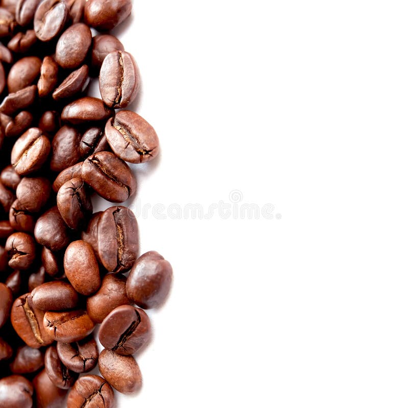 Panoramic of Coffee Cup and Whole Beans Stock Image - Image of brown ...