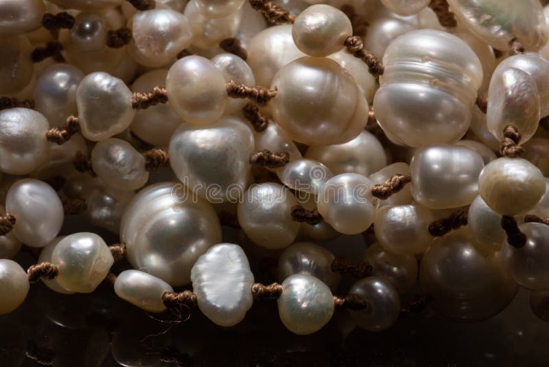 Macro of pearls stock image. Image of necklace, expensive - 136514501
