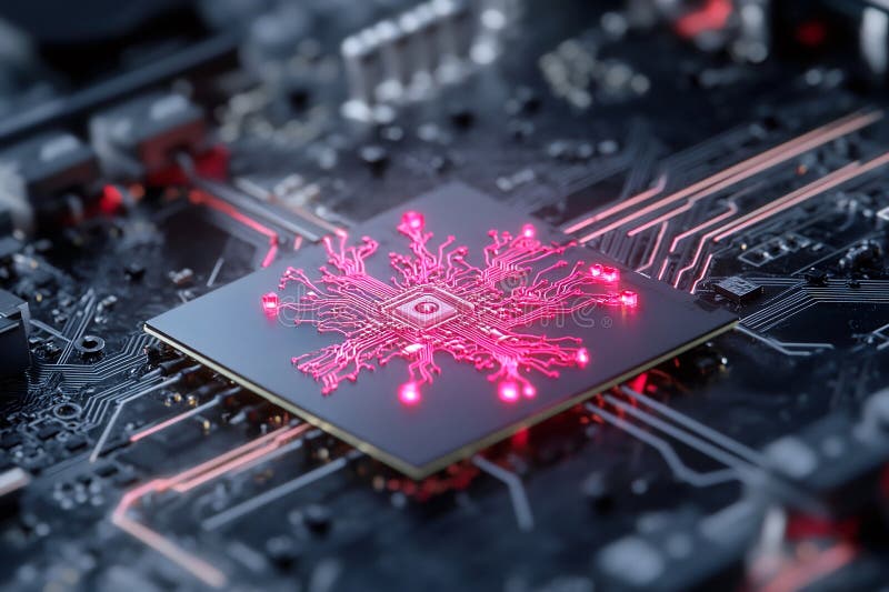 Macro Perspective of an Advanced Quantum Microchip Stock Photo - Image ...