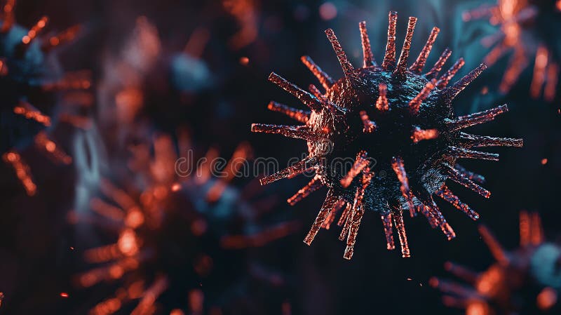 Macro Perspective: the Intricate World of a Virus. Generative AI Stock ...