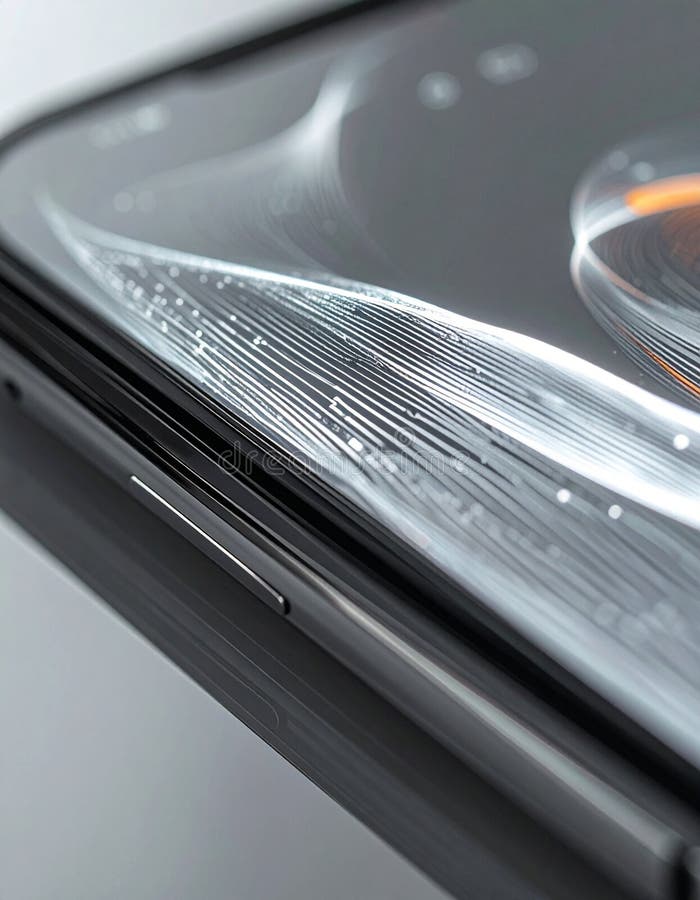 Sleek Smartphone Edge with Abstract Screen Stock Illustration - Illustration of interface ...
