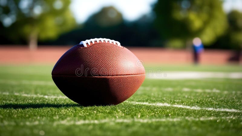 Macro Photo of the American Football Ball Stock Photo - Image of goal ...