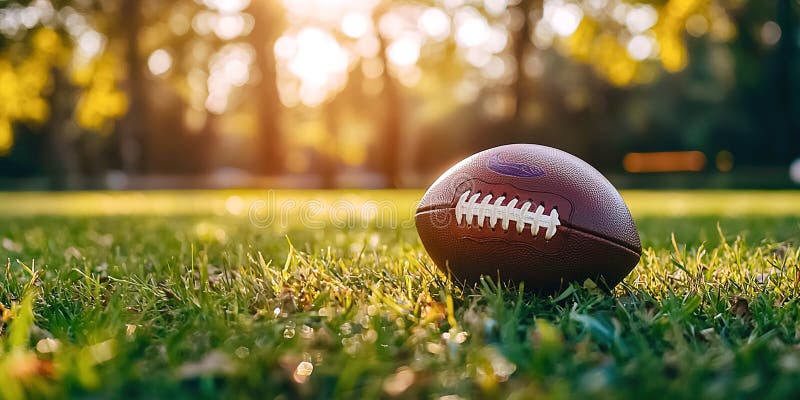 Macro Photo of the American Football Ball Stock Image - Image of league ...