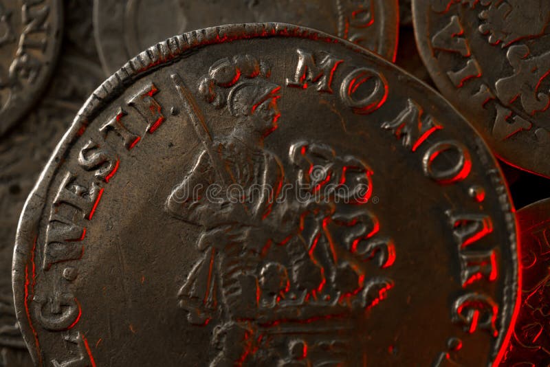 Macro of Ancient Silver Medieval Coin Stock Photo - Image of coin, heap ...