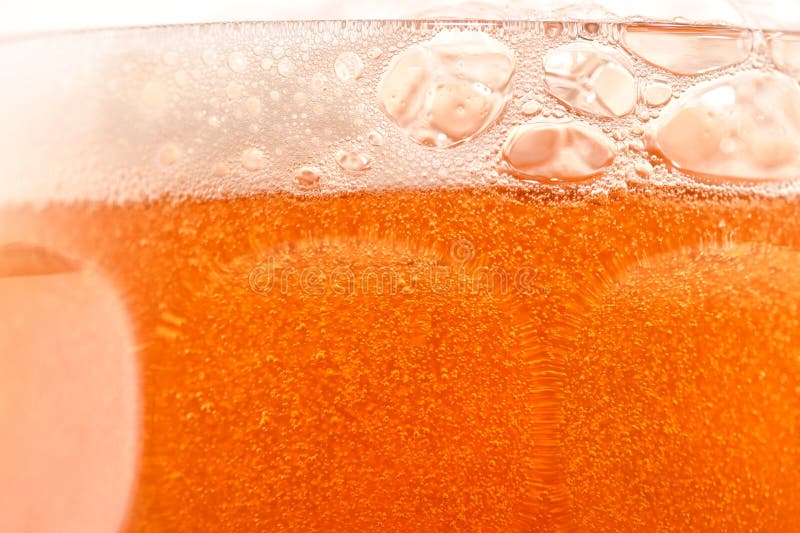 Macro Photo of Beer in a Glass, Side View through Glass Stock Image ...