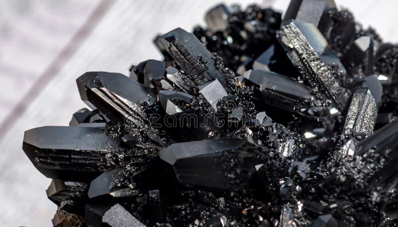 Macro Photo of Black Crystals with Glass Texture Stock Illustration ...