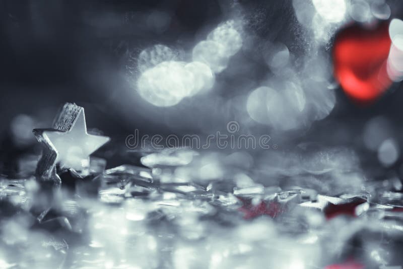 Macro Photo of Bright Silver Star and Cracked Glass Sphere Stock Image ...