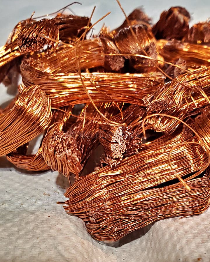 Copper wire close up stock photo. Image of buttercream - 350556910
