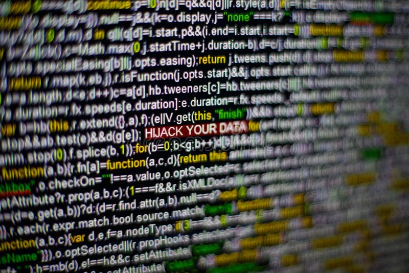 Macro Photo Of Computer Screen With Program Source Code And Highlighted Hijack Your Data