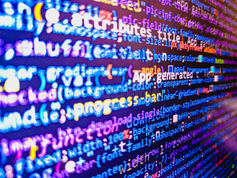 Macro Photo of Computer Screen with Program Source Code and Highlighted SPYWARE Inscription in ...