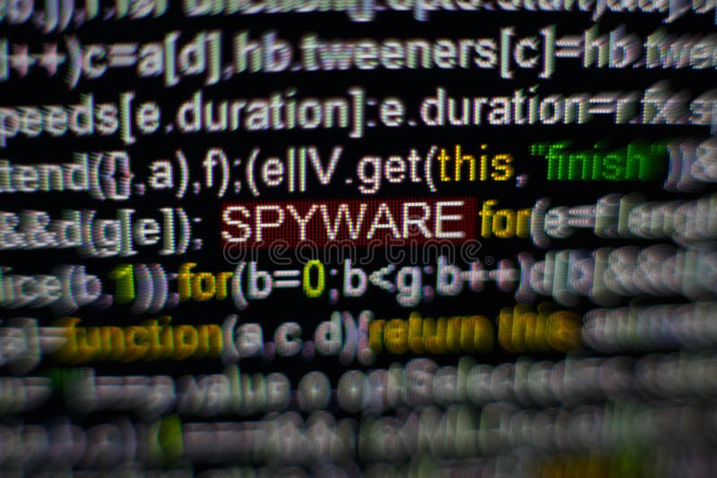 Macro Photo Of Computer Screen With Program Source Code And Highlighted Cybersecurity