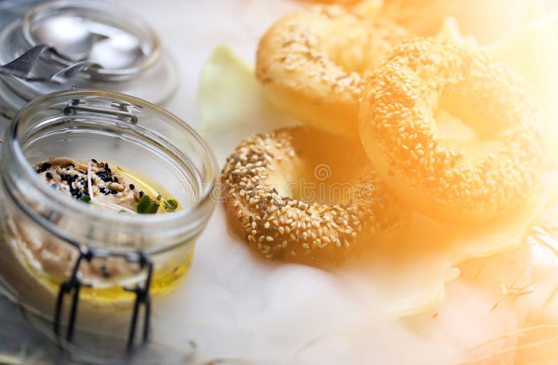 Macro Photo of Delicious Hummus in Nitrogen Stock Photo - Image of cook ...