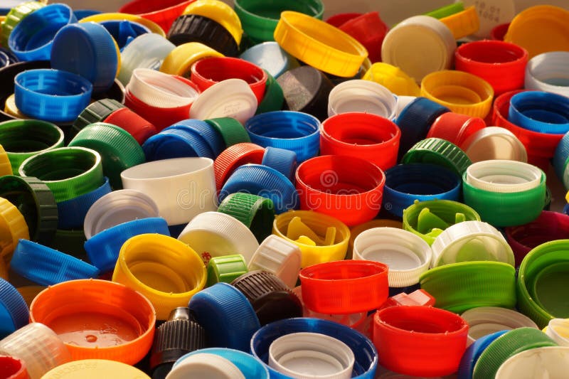 Macro Photo. Different Colored Caps from Bottles, Great Raw Material ...
