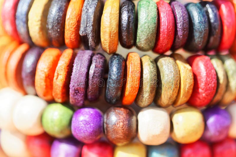 Different Colored Wood Beads Stock Photo - Image of natural, beading ...