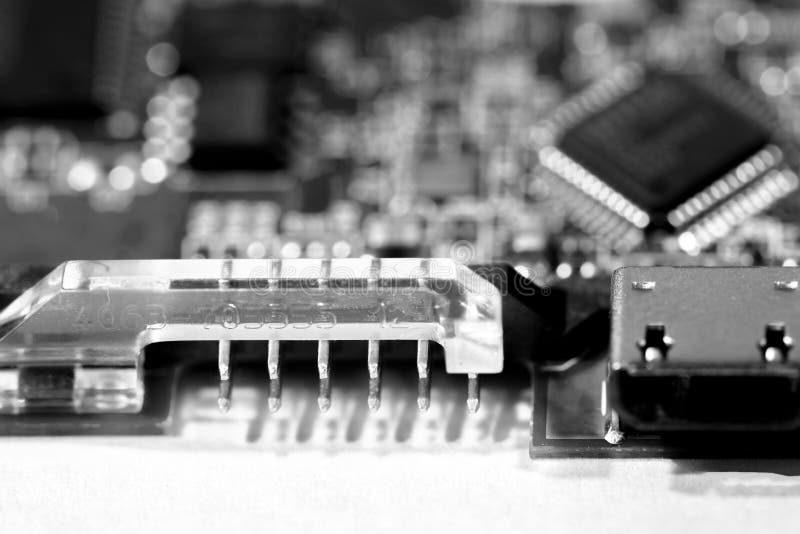 Macro Photo of Electronic Circuit Board of Computer Chip Stock Image ...