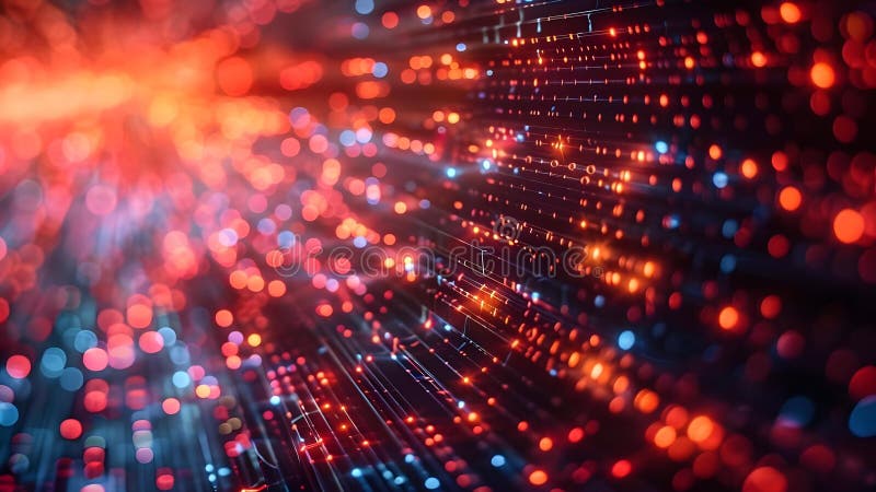 Macro Photo of Fiber Optics with Binary Code Data Technology Concept ...