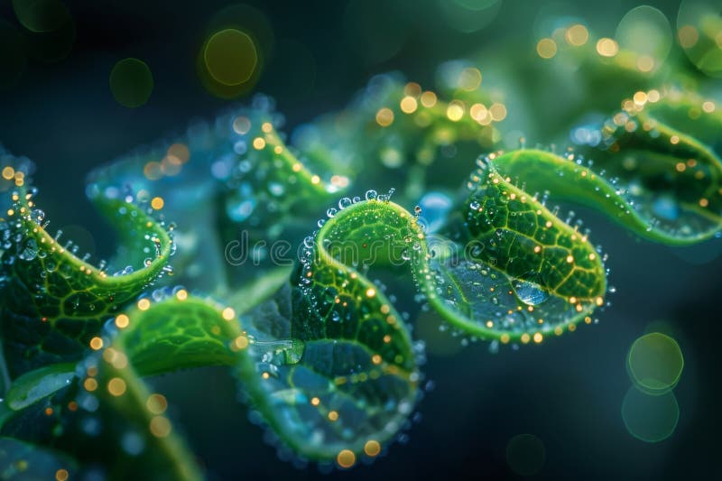 Macro Photo of Green Wavy Leaf, Macro Biology, Selective Background ...