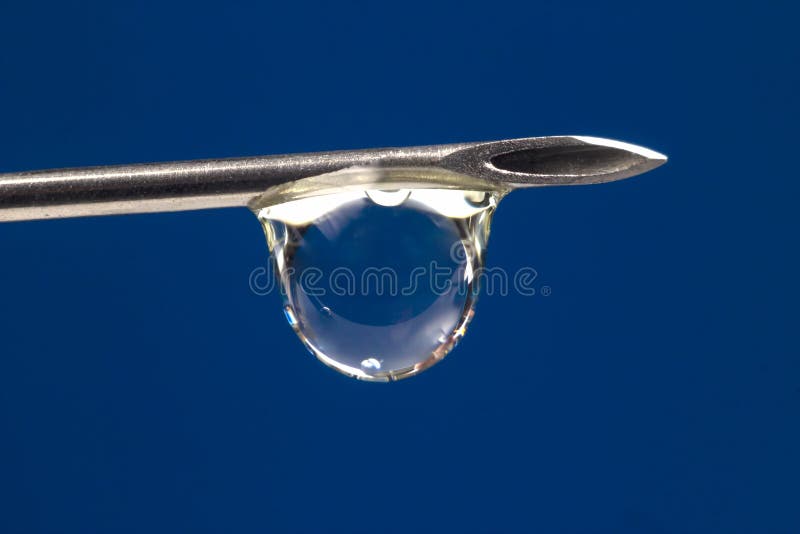 Macro Photo of a Medical Needle for Injection with a Drop of Liquid ...