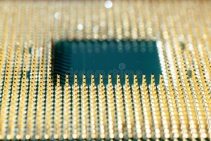 Macro Photo of a Modern CPU Main Computer Processor. Angle View Stock ...