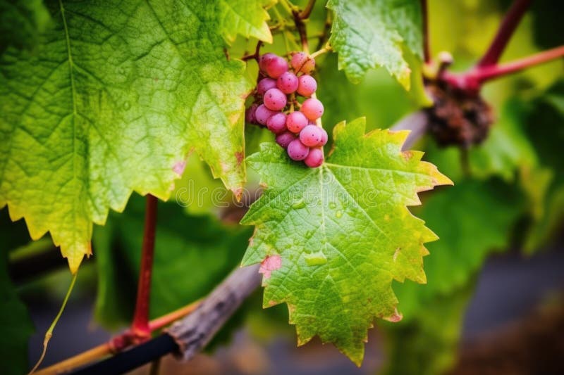 Grape Cluster with Vineyard Hill Backdrop Stock Image - Image of ...