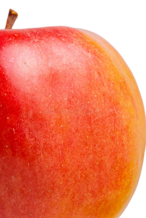 Macro Photo of Part of a Red Apple Isolated on White Stock Image ...